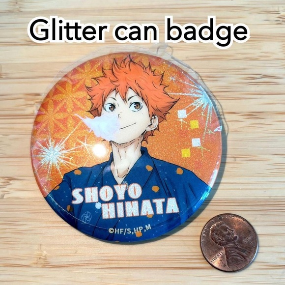 Accessories | Rare Haikyuu Glitter Can Badge Hinata | Poshmark
